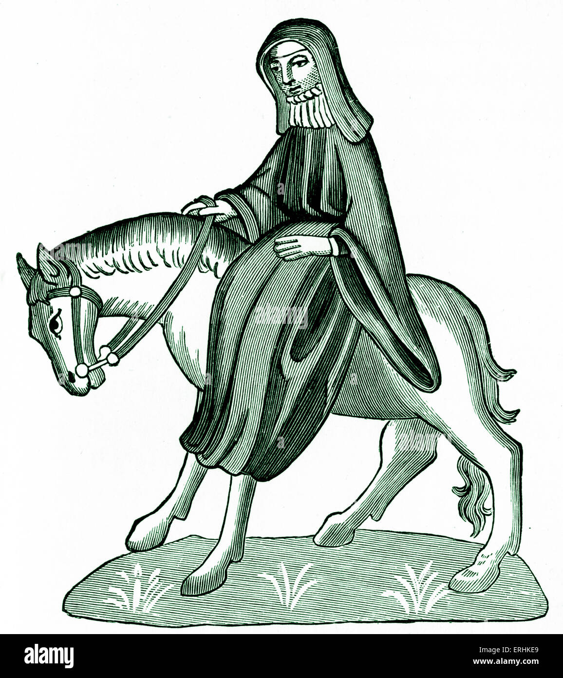 Geoffrey Chaucer ' s Canterbury Tales - The Second Nun on horseback ...