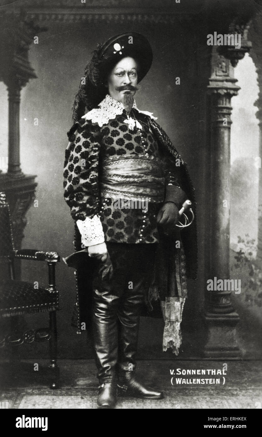 Adolf von Sonnenthal, Austrian actor, on stage as Wallenstein in ...