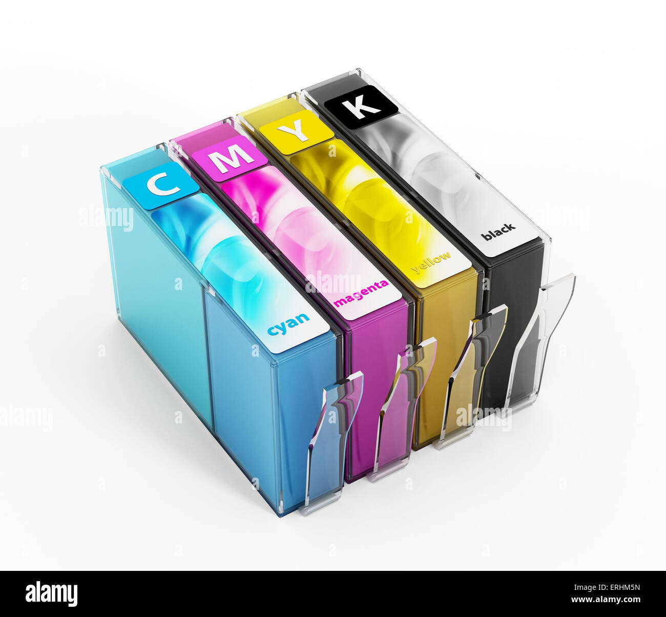 Inkjet printer cartridges isolated on white Stock Photo - Alamy