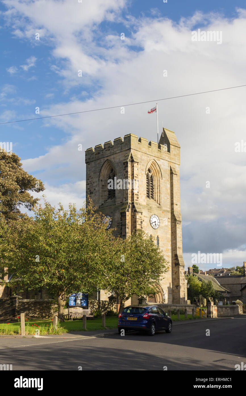 Church of England All Saints parish church in Rothbury, Northumberland ...