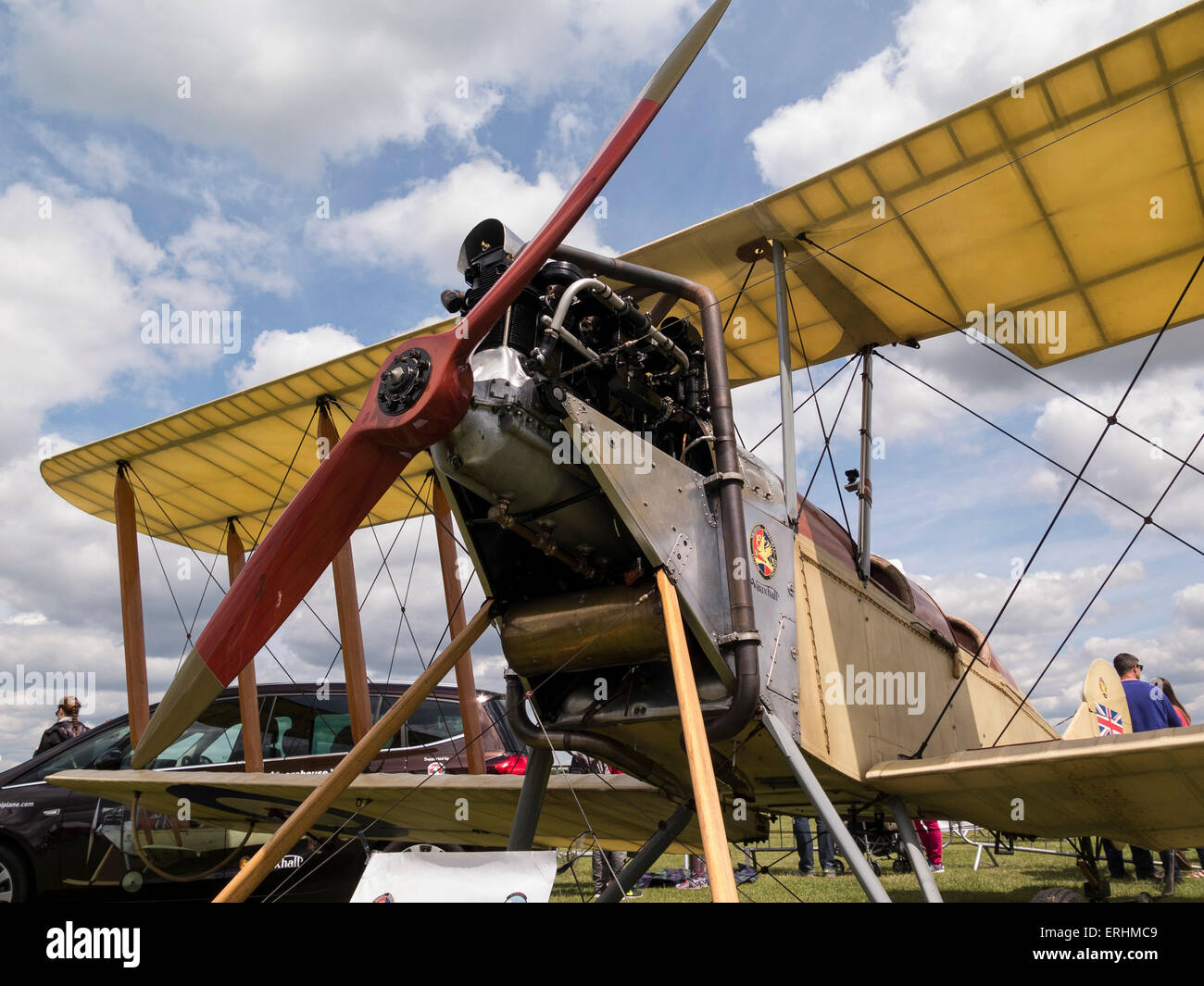 the engine and propeller of a 1912 era replica BE2c biplane(built in ...