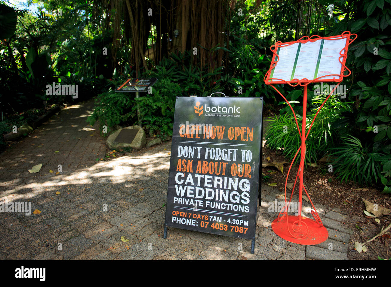 The entrance to the Botanic Gardens restaurant and café, far north ...