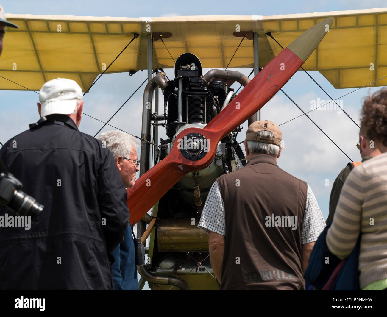 A 1912 era replica BE2c biplane(built in 1969) on display,at Aerexpo ...