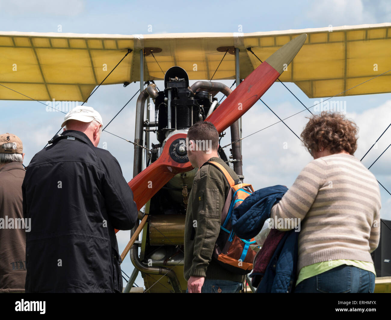 A 1912 era replica BE2c biplane(built in 1969) on display,at Aerexpo ...