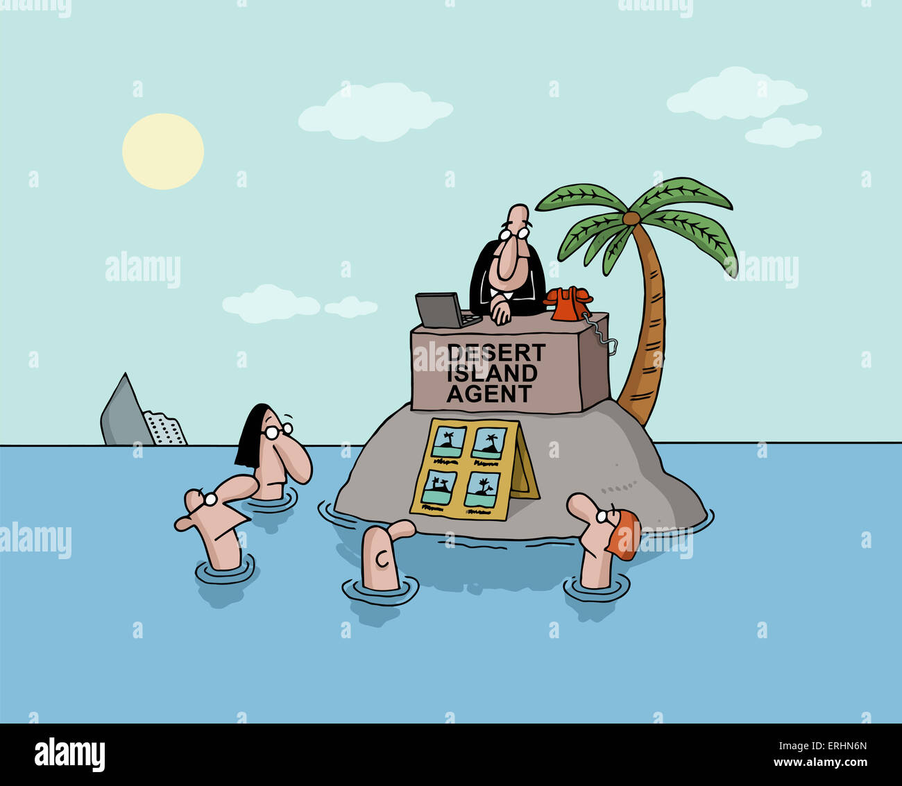 Cartoon about estate selling Stock Photo - Alamy