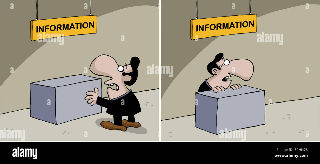 Cartoon about information Stock Photo - Alamy