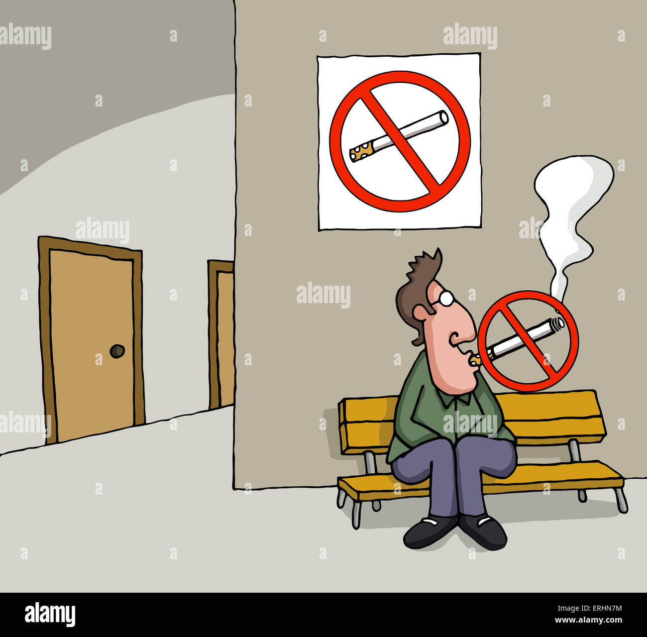 Conceptual cartoon about smoking Stock Photo - Alamy