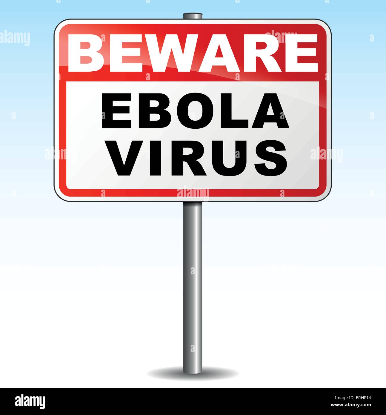 Vector illustration of ebola virus signpost on white background Stock ...