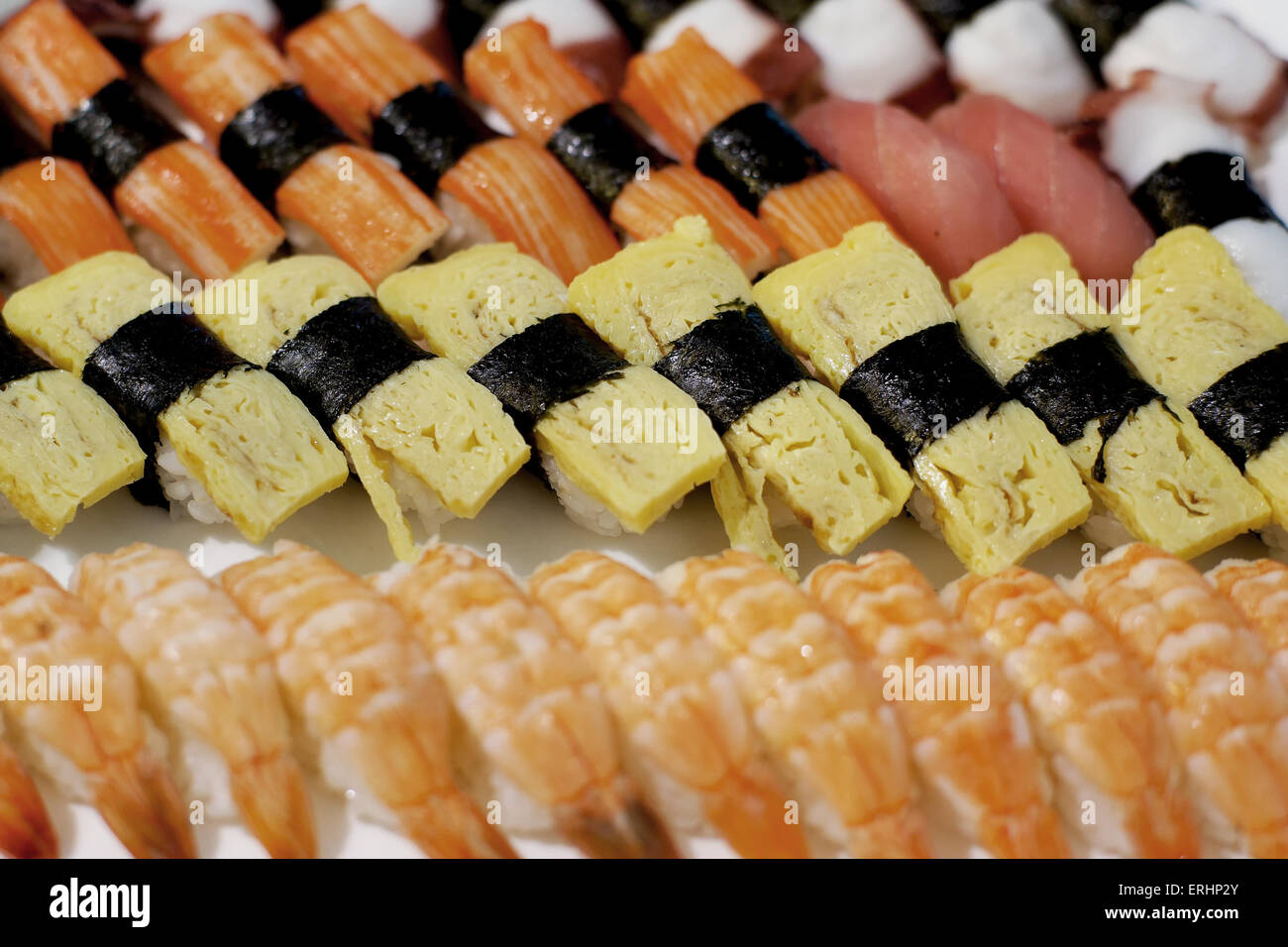 closeup of sushi rolls traditional japanese food Stock Photo - Alamy
