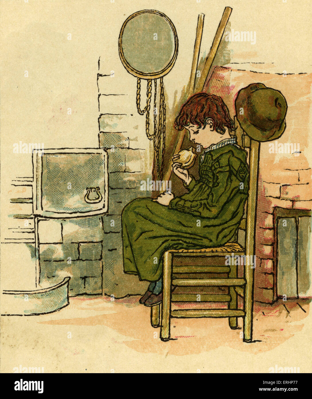 Little Jack Horner nursery rhyme illustrated by Kate Greenaway. English ...