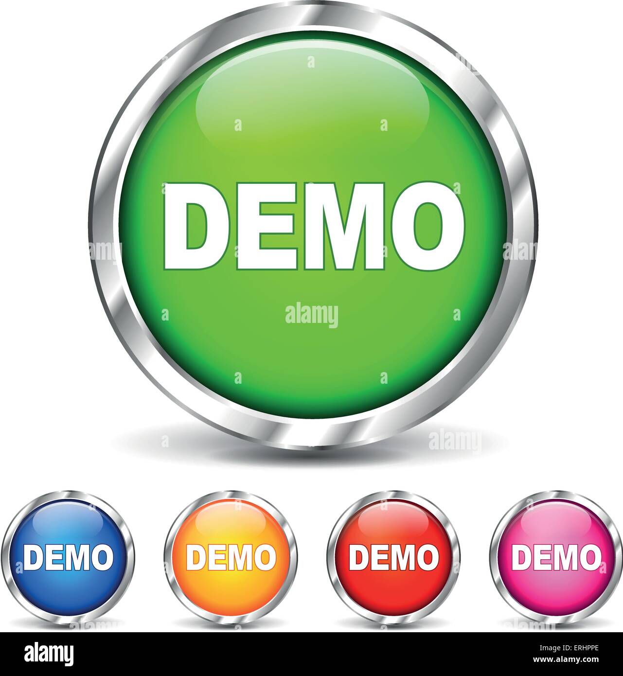 Vector illustration of demo chrome icons on white background Stock ...