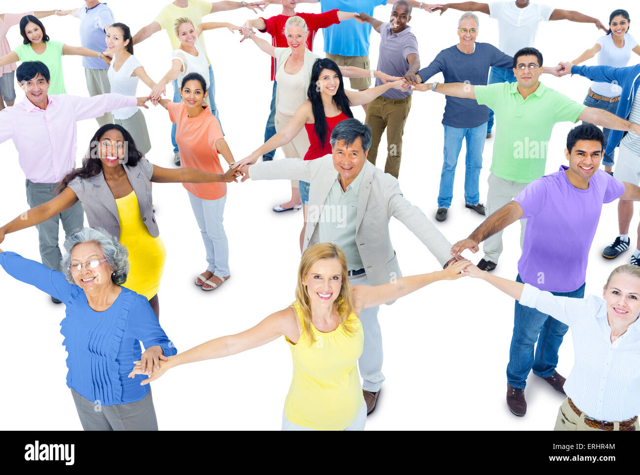 Large Group of People Holding Hand Stock Photo - Alamy