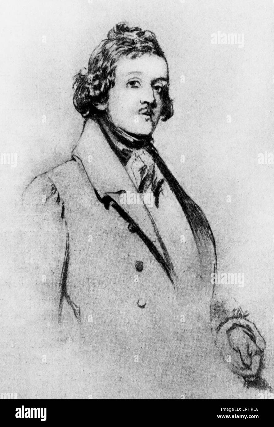 William Makepeace Thackeray - c. 1840, drawing by Daniel Maclise (1806 ...