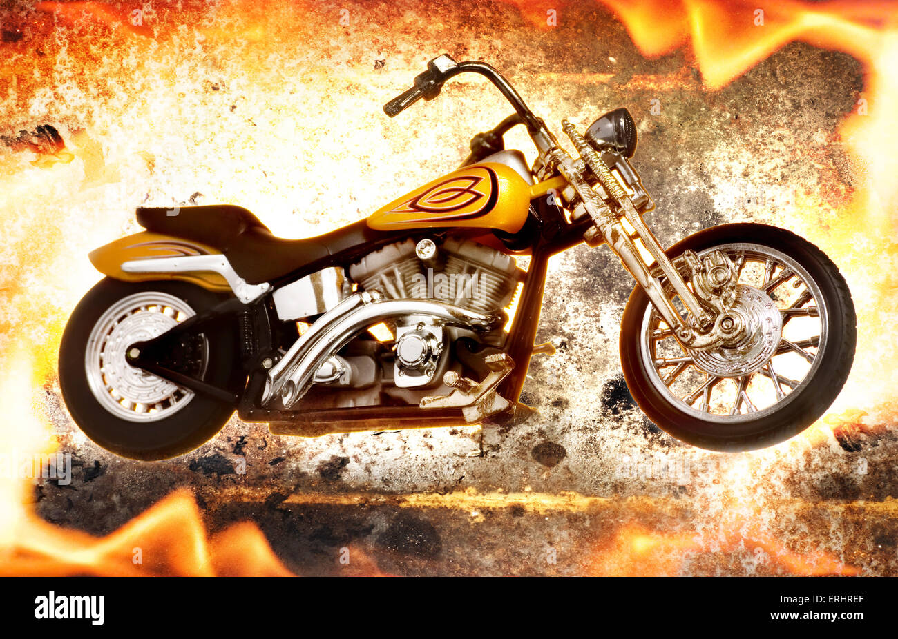 Chopper bike flames hi-res stock photography and images - Alamy