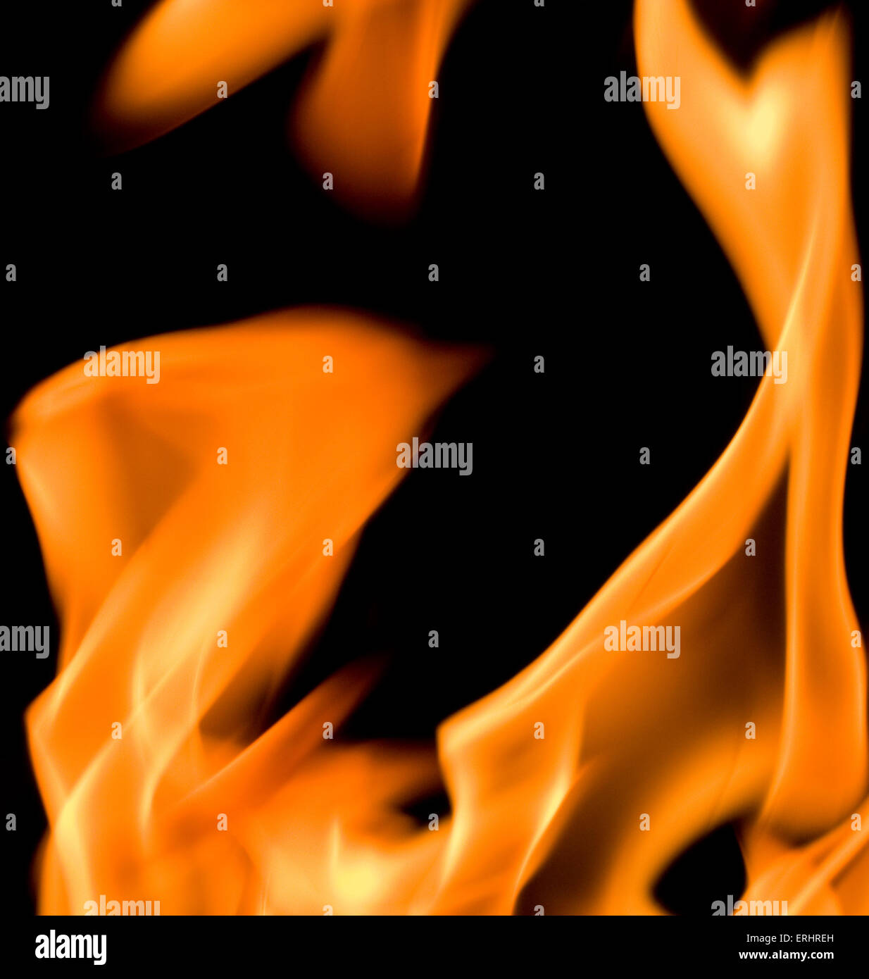 Fire flames isolated on black background Stock Photo - Alamy