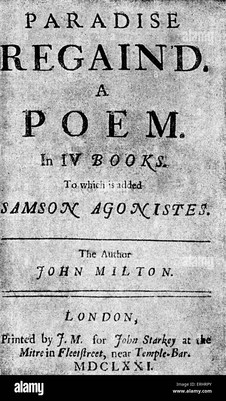 John milton paradise lost hi-res stock photography and images - Alamy