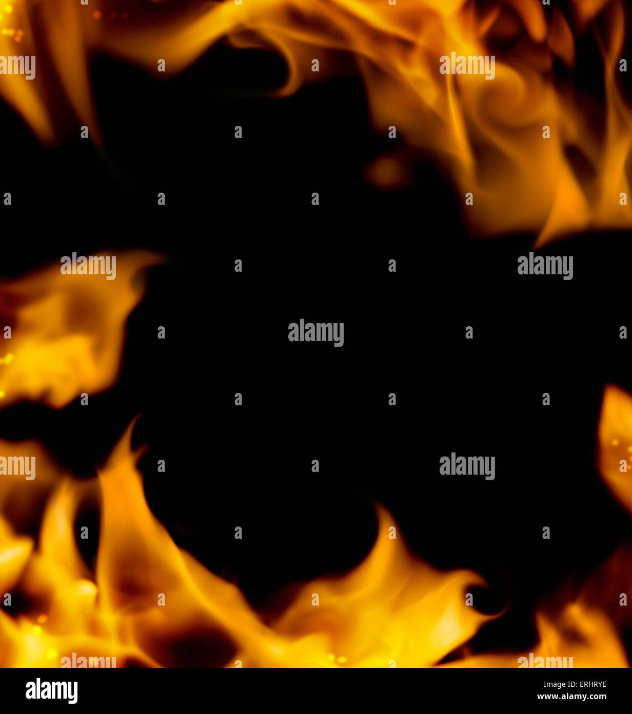 Abstract fire frame isolated on black background Stock Photo - Alamy