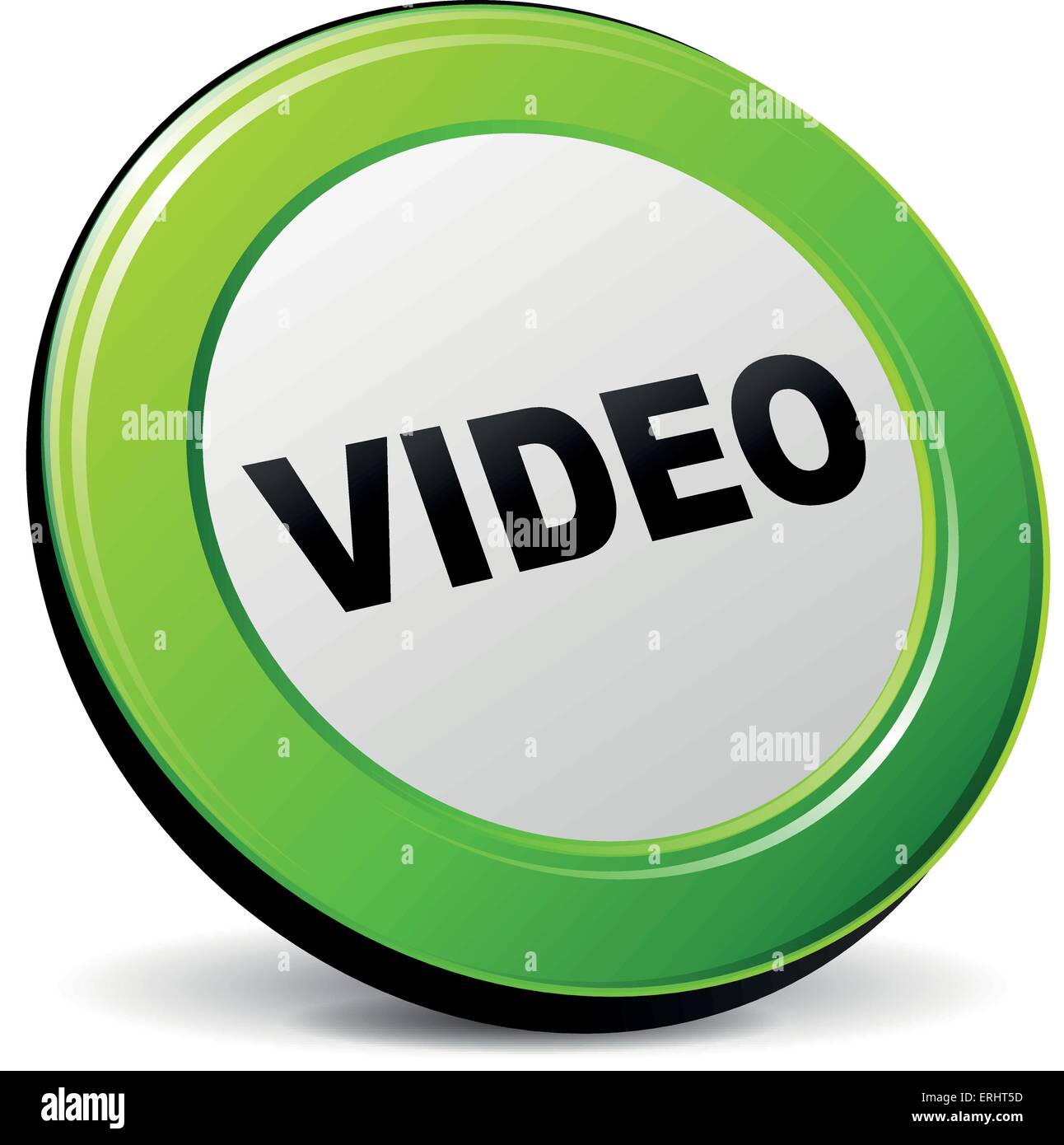 Vector illustration of green video icon on white background Stock ...