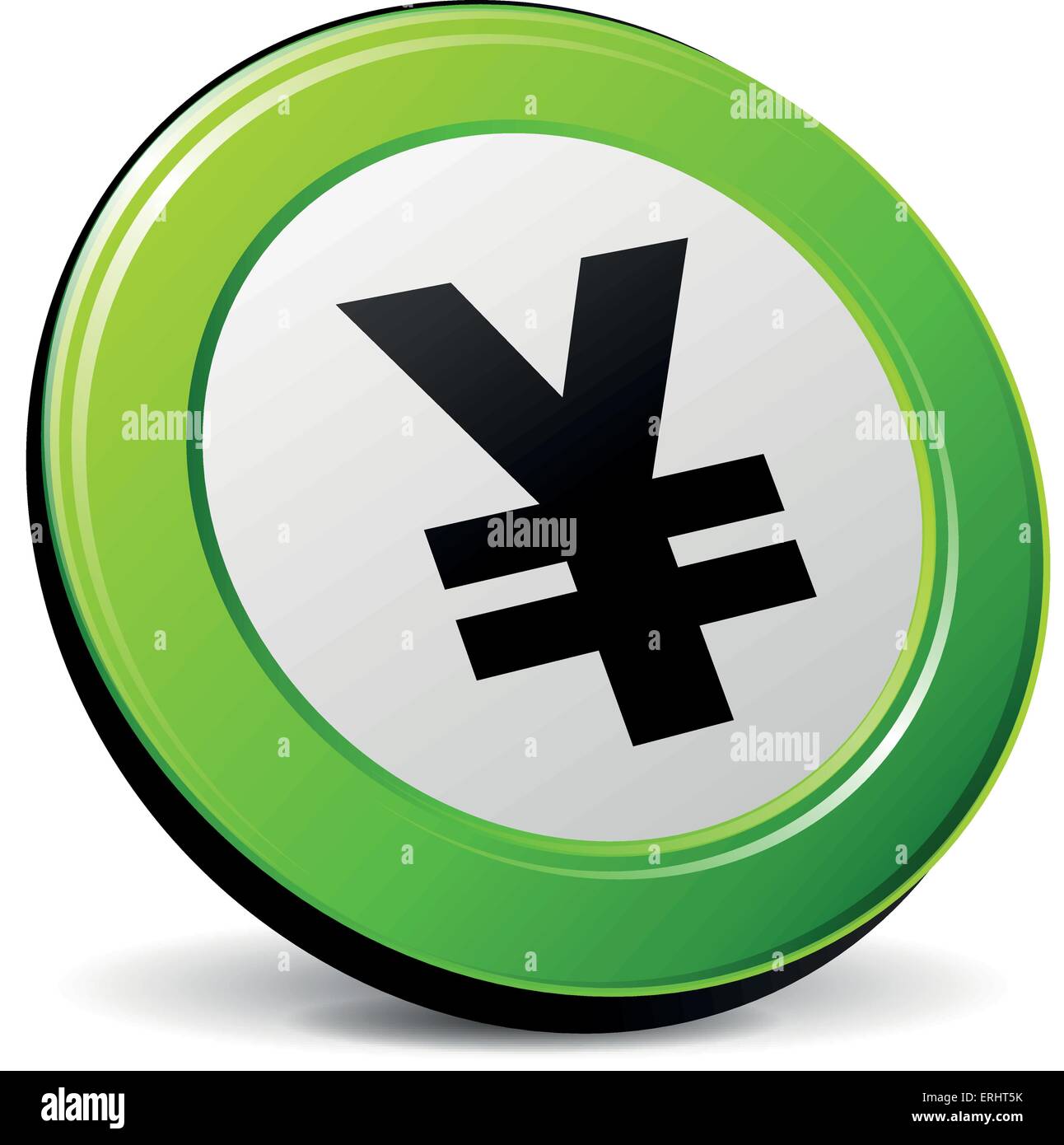 Vector illustration of green yen icon on white background Stock Vector ...