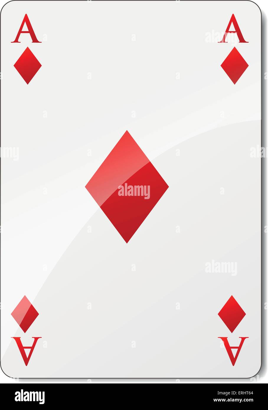 Vector illustration of ace of diamonds on white background Stock Vector ...