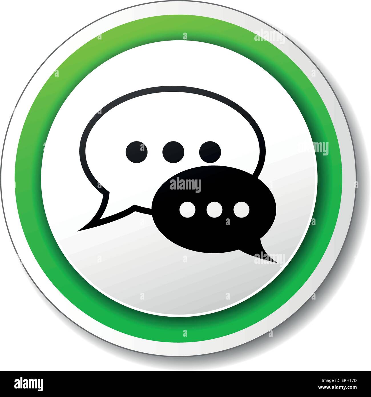 Vector illustration of chat round icon on white background Stock Vector ...