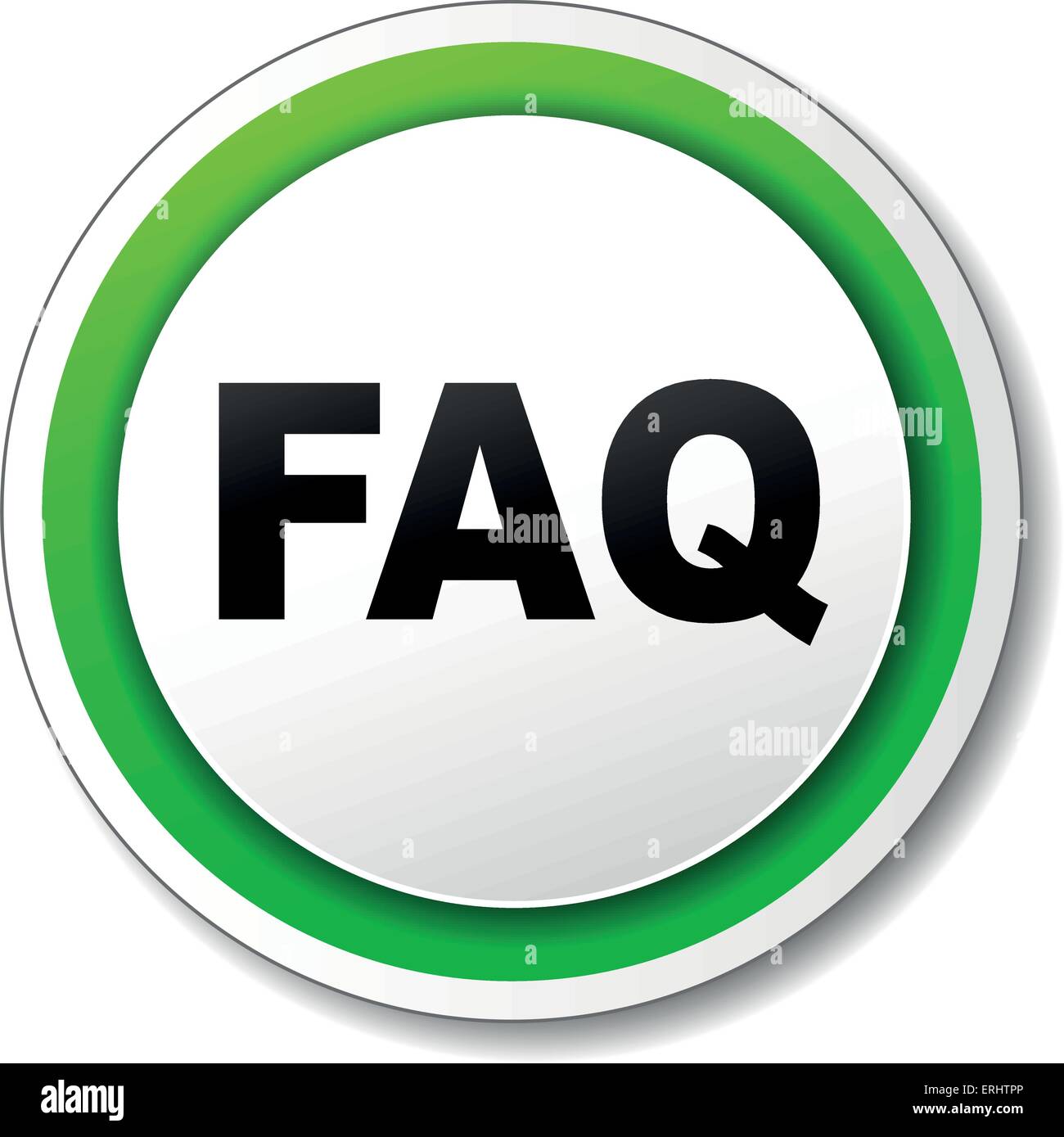 Vector illustration of faq round icon on white background Stock Vector ...