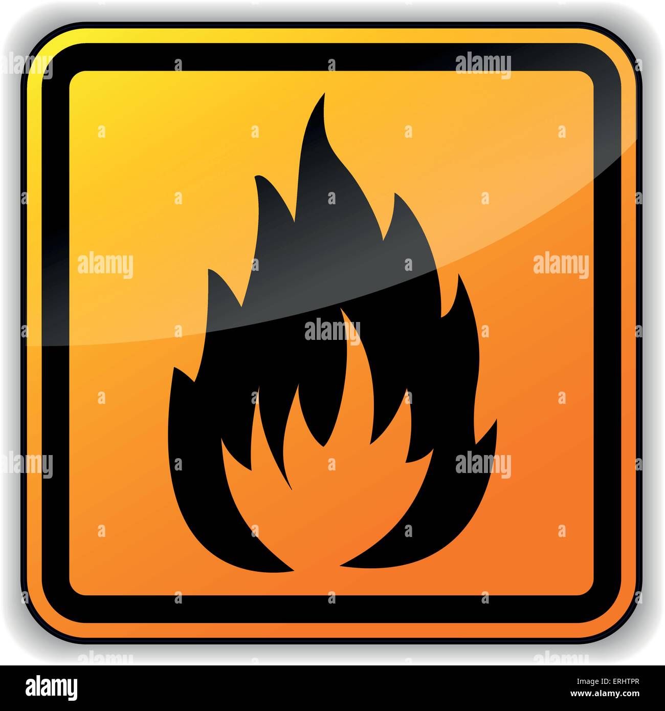 Vector illustration of square flammable sign on white background Stock ...