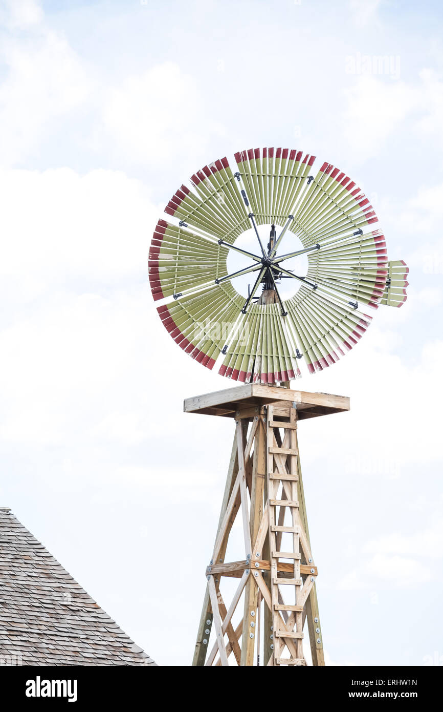 Historical windmill on old farm on midwest Stock Photo - Alamy