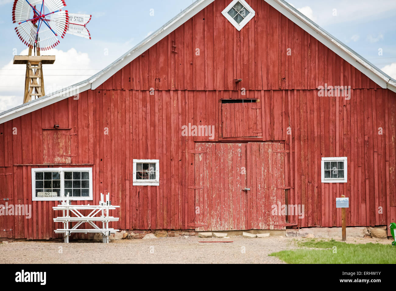 Red old barn on historical farm in Parker, Colorado Stock Photo - Alamy