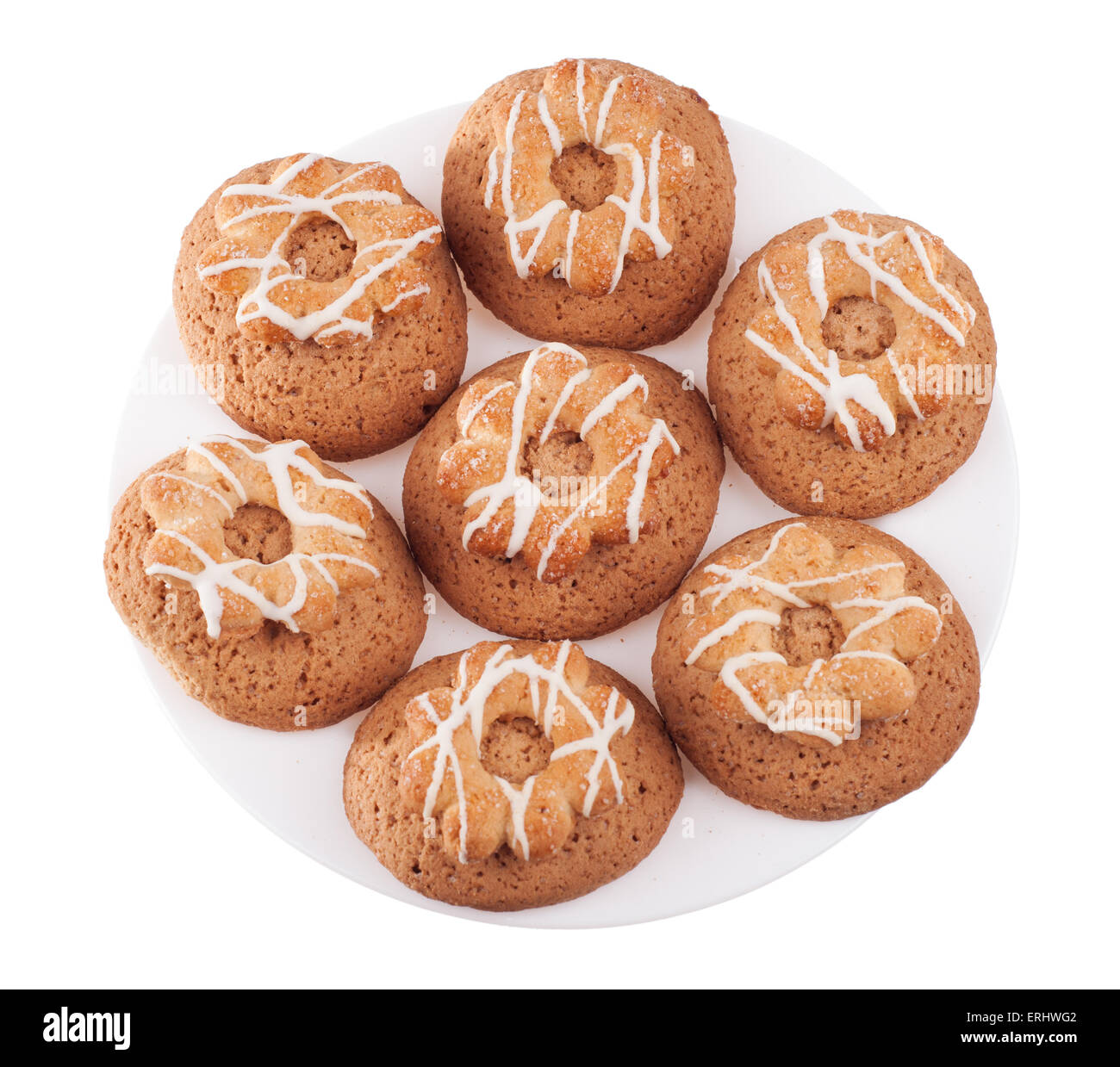 cookie on a plate isolated Stock Photo - Alamy