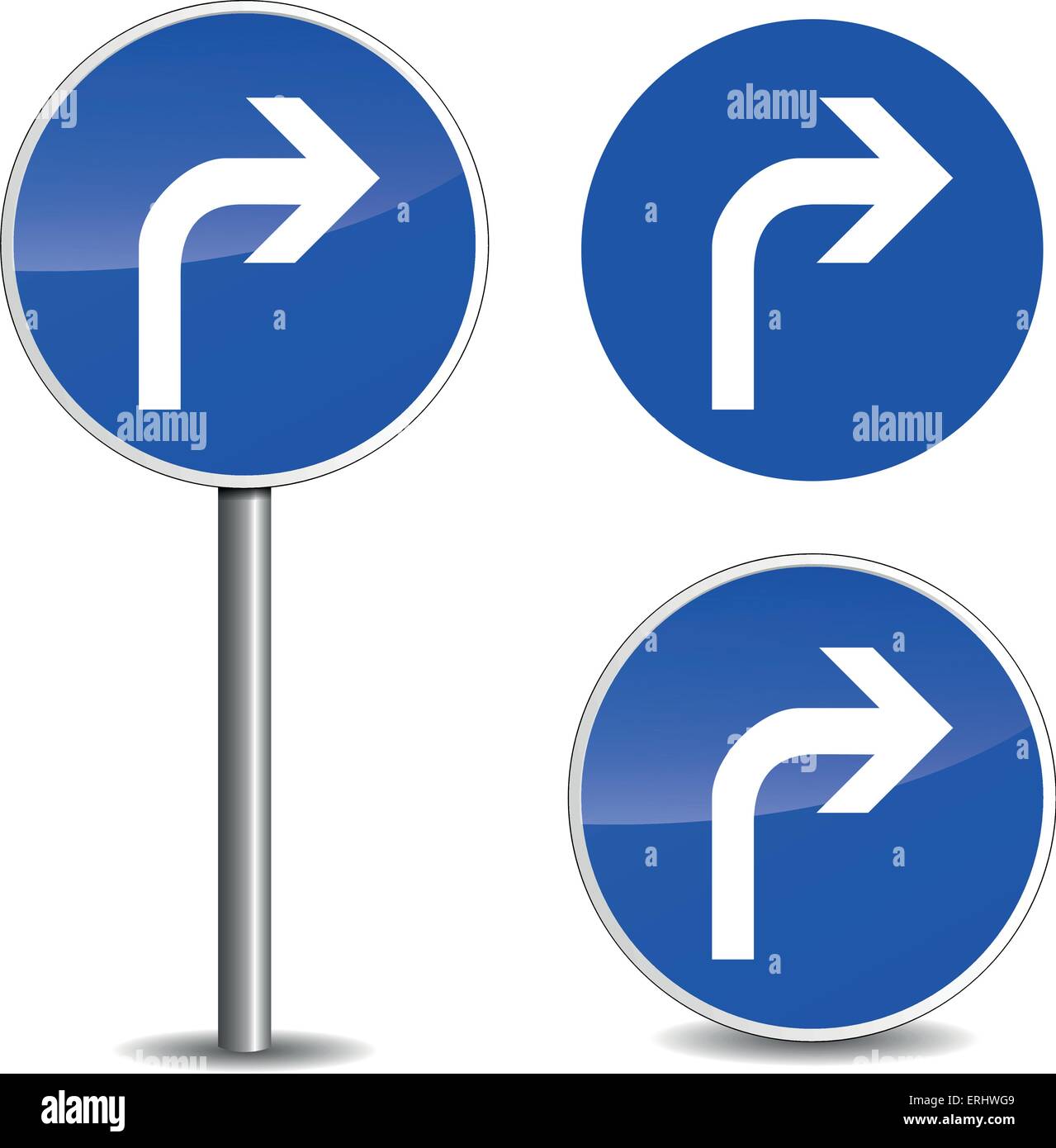 Vector illustration of right signpost on white background Stock Vector ...