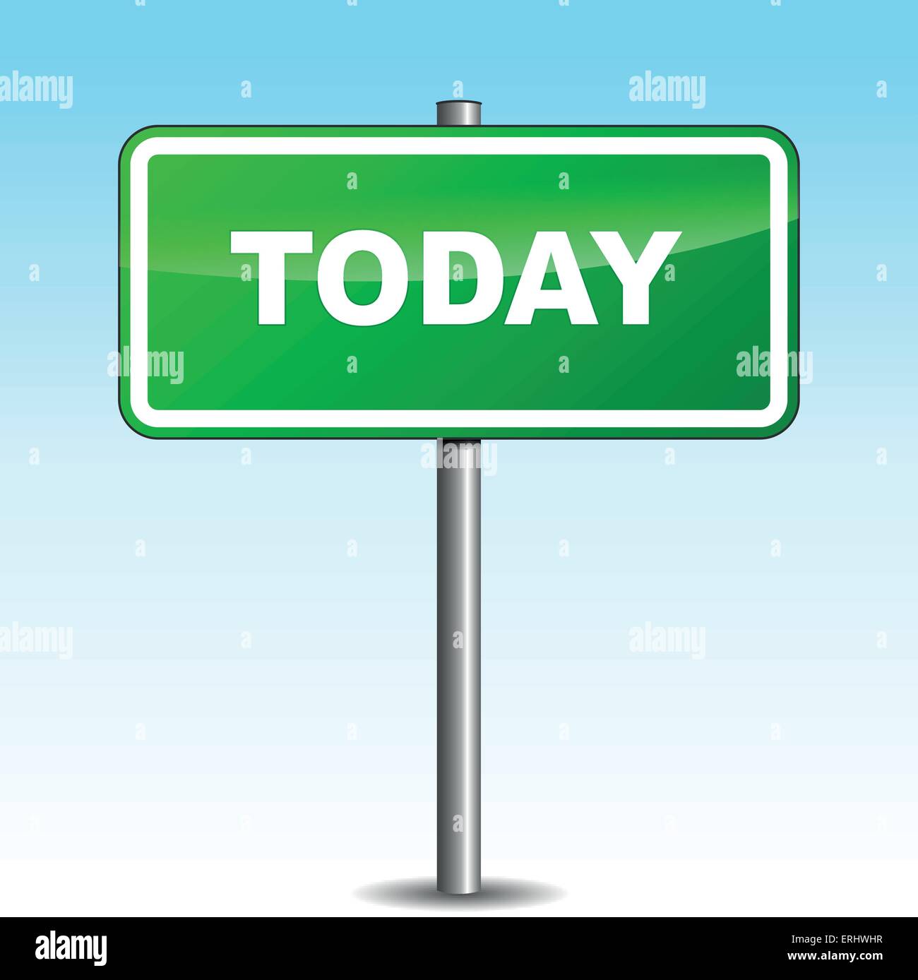 Vector illustration of today signpost on sky background Stock Vector ...