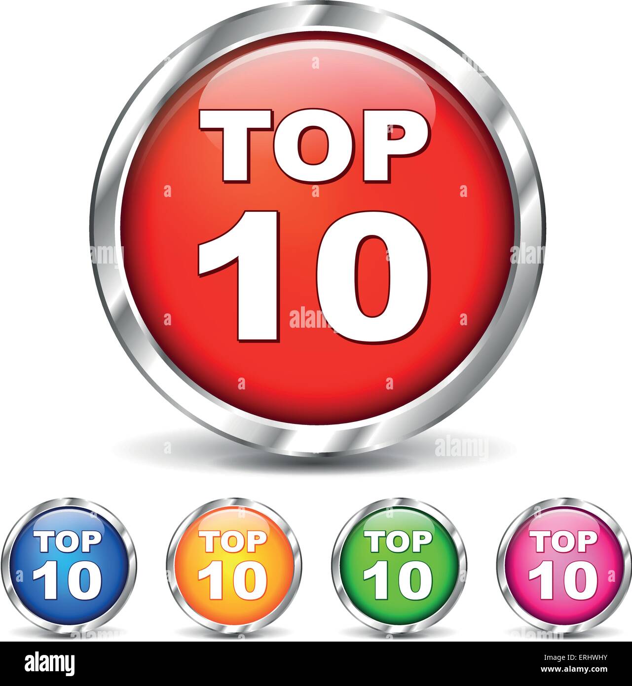 Vector illustration of top ten chrome icons on white background Stock ...