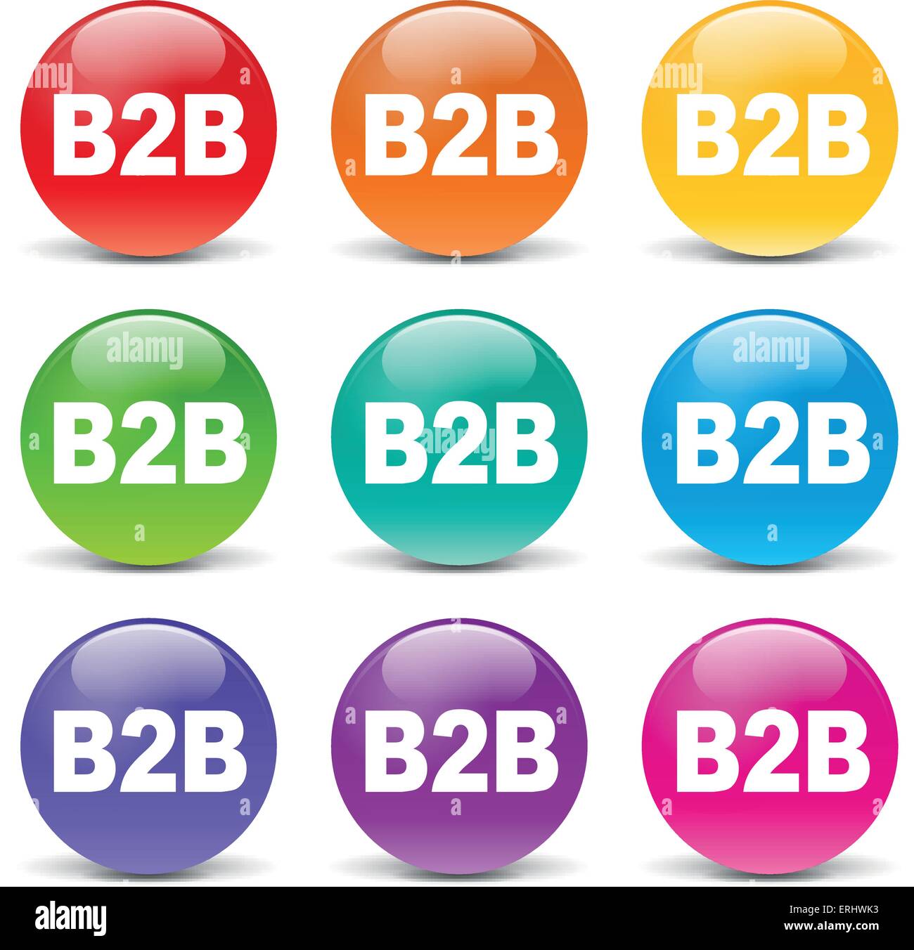 Vector illustration of b2b set icons on white background Stock Vector ...