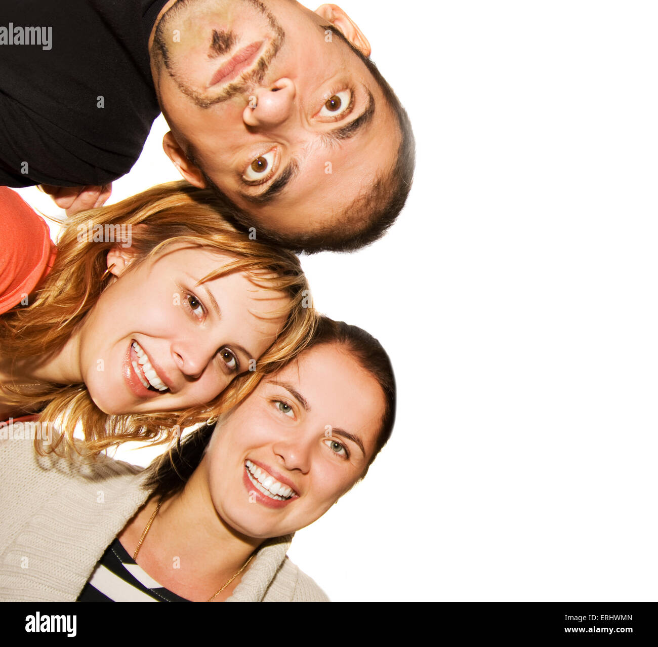 Happy friends isolated on white background Stock Photo - Alamy