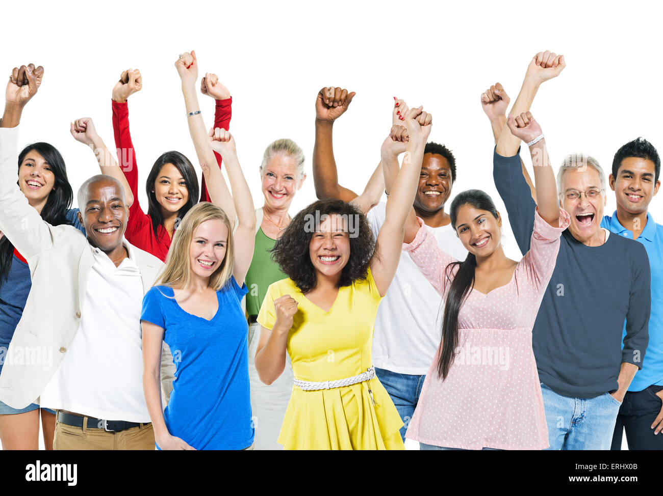 Celebrating success diverse team hi-res stock photography and images ...