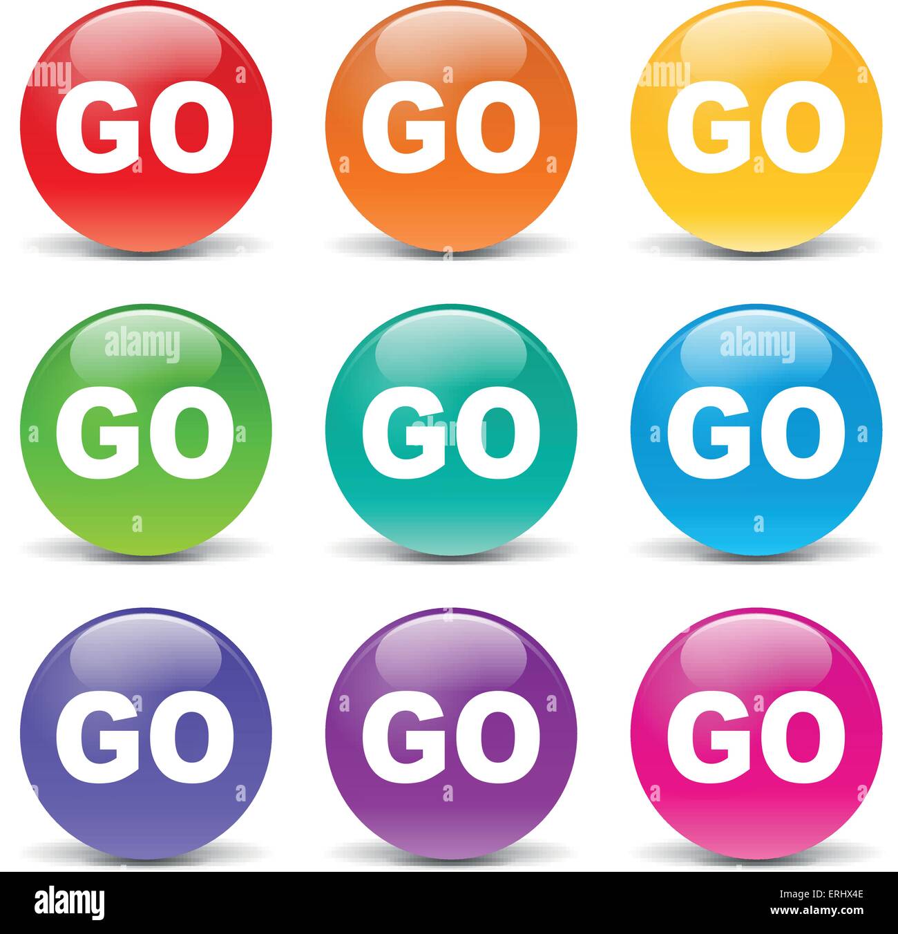 Vector illustration of go set icons on white background Stock Vector ...