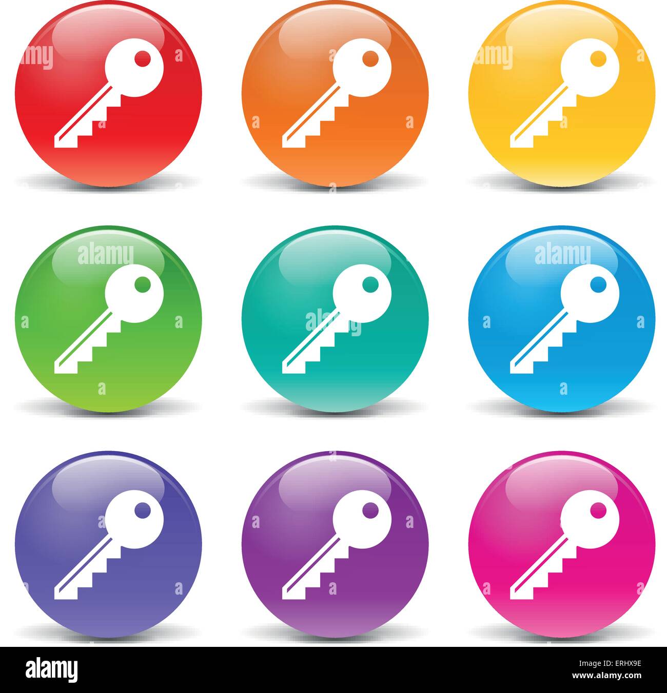 Vector illustration of key set iconbs on white background Stock Vector ...