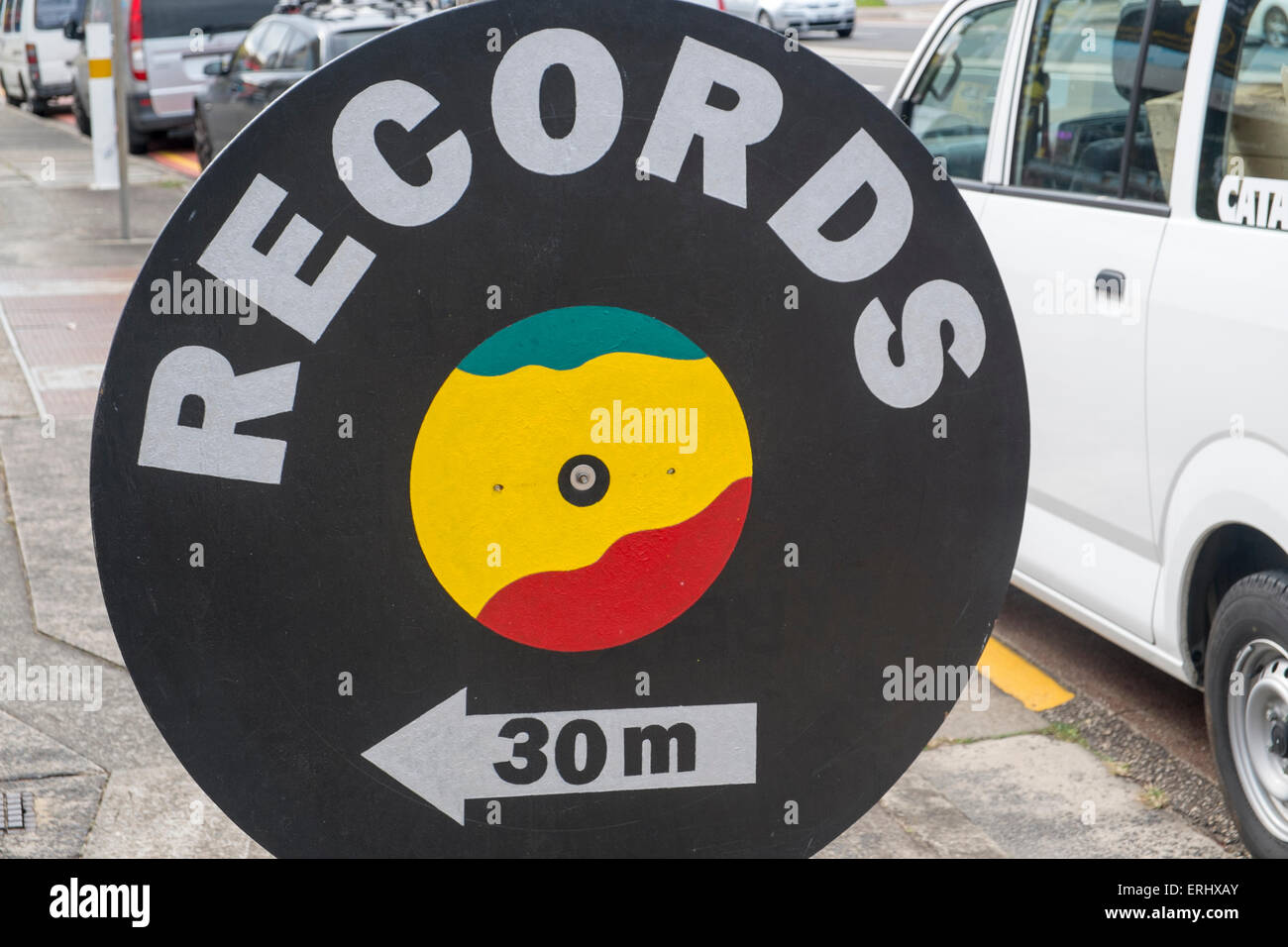 advertising board for a record shop in the style of a vinyl album in ...