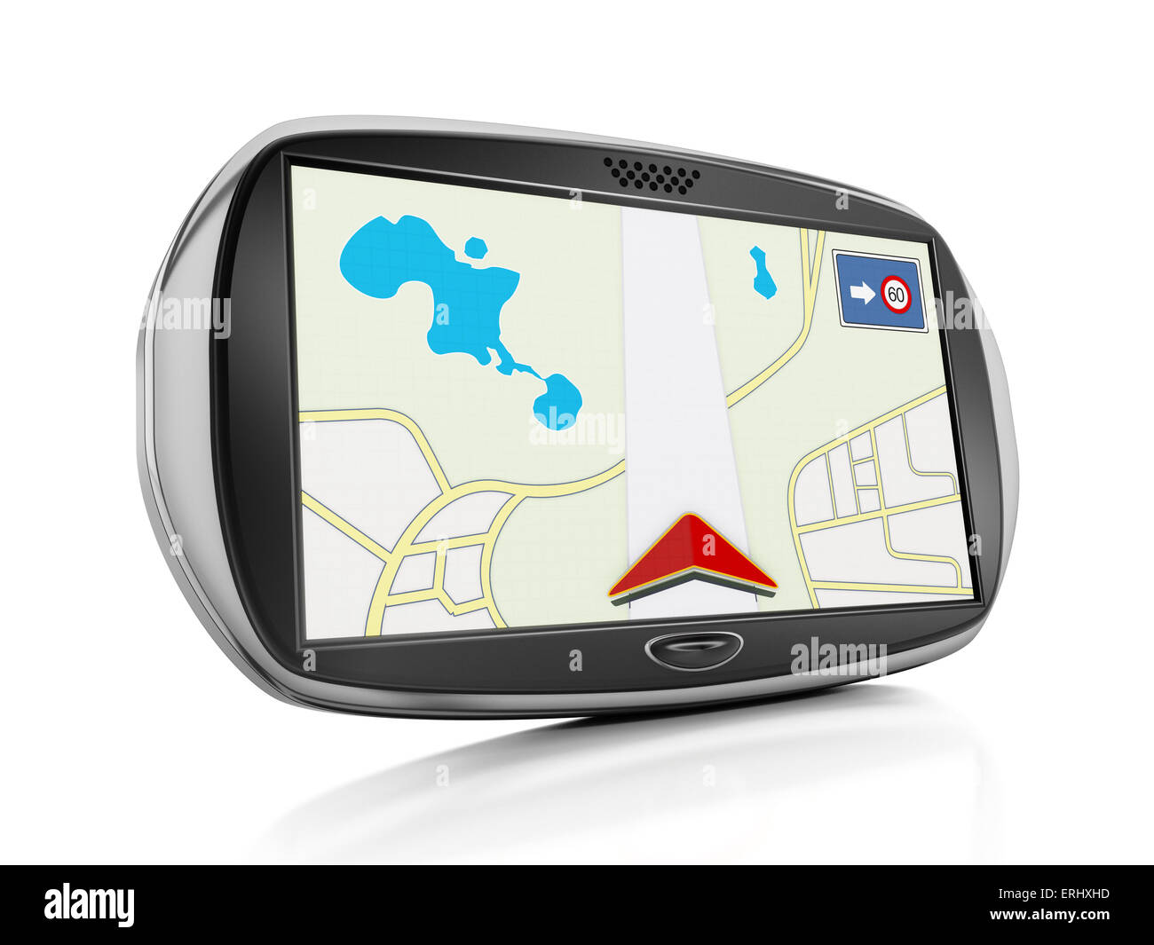 Navigation device isolated on white background Stock Photo - Alamy
