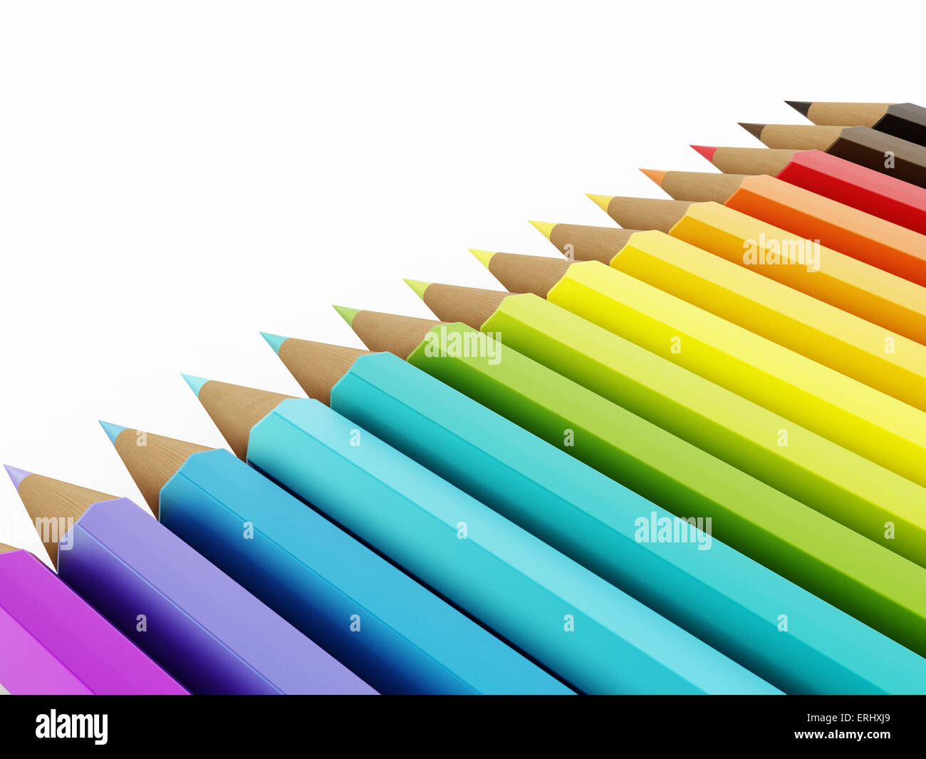 Color pencils isolated on white background Stock Photo - Alamy