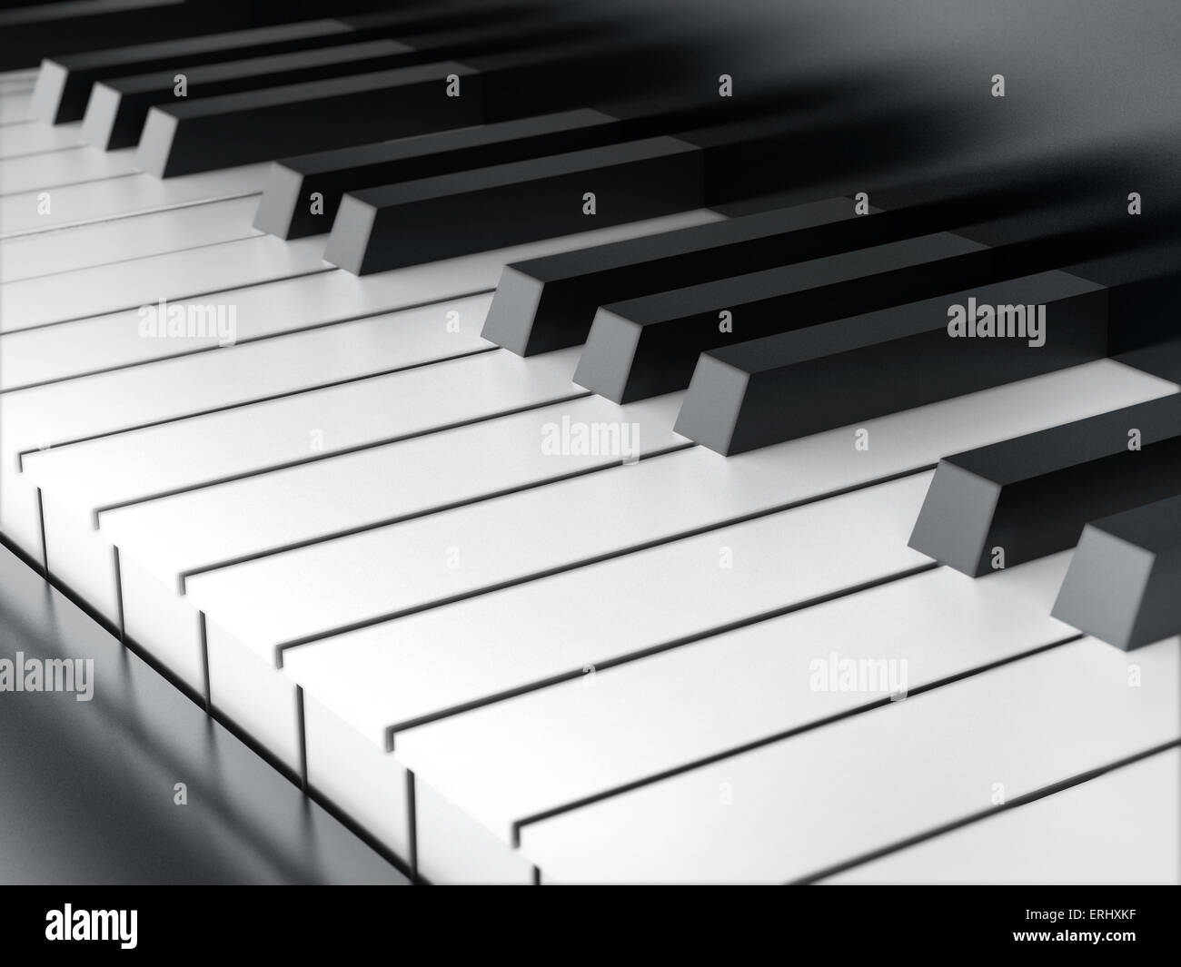 Piano keys. Diagonal perspective. DOF effect Stock Photo - Alamy