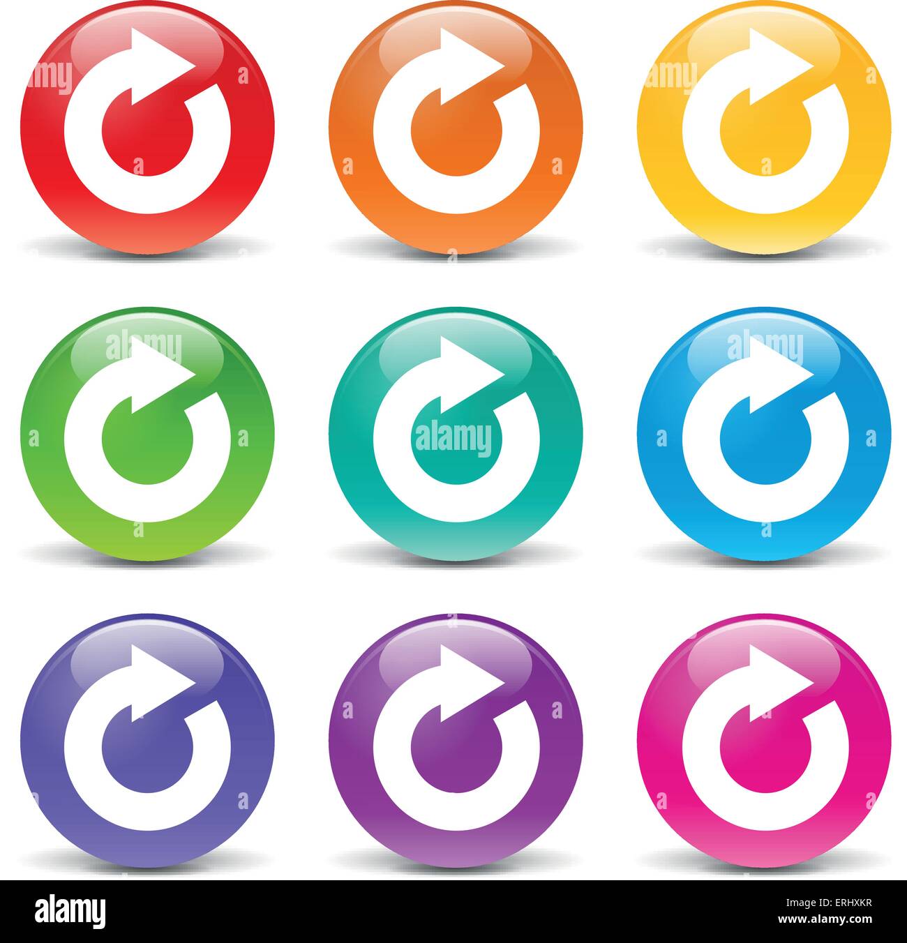 Vector illustration of refresh set icons on white background Stock ...