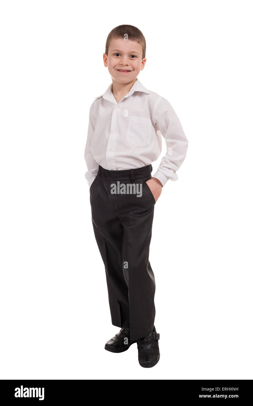 business boy isolated on white Stock Photo - Alamy