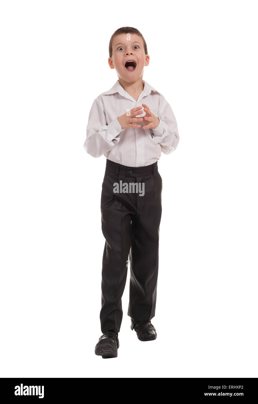surprised boy isolated on white Stock Photo - Alamy