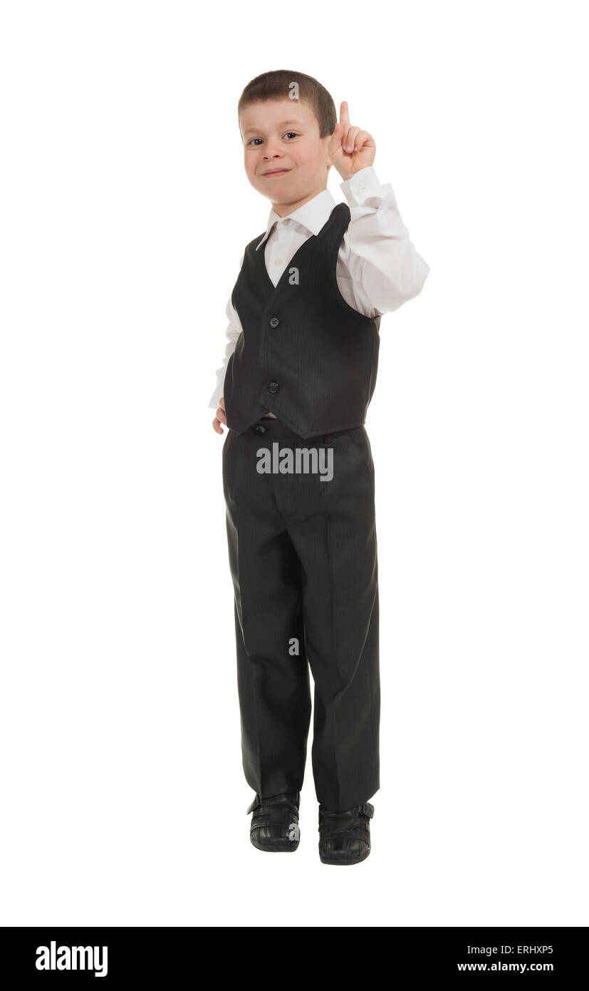boy show finger isolated on white Stock Photo - Alamy
