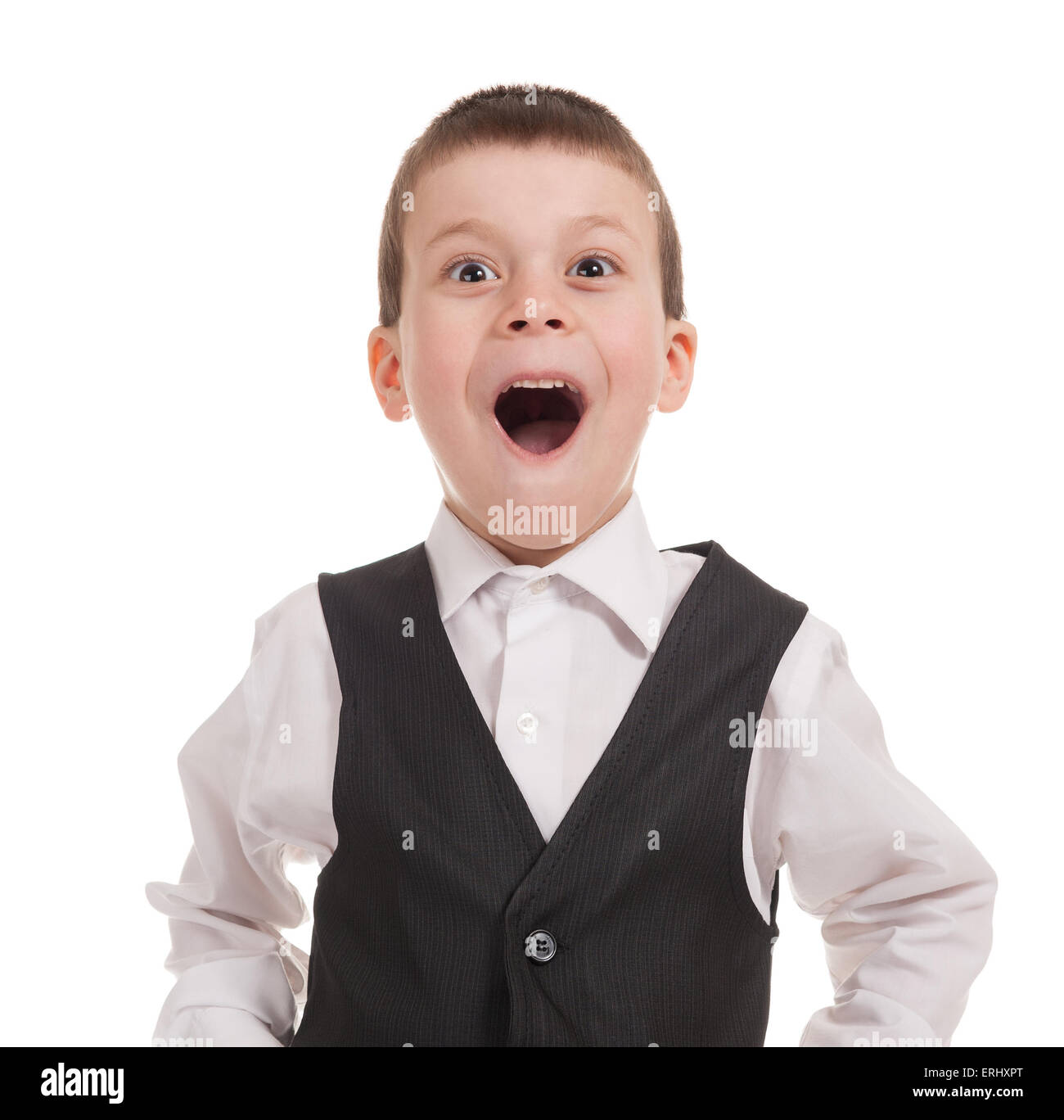 portrait of surprised boy on white Stock Photo - Alamy