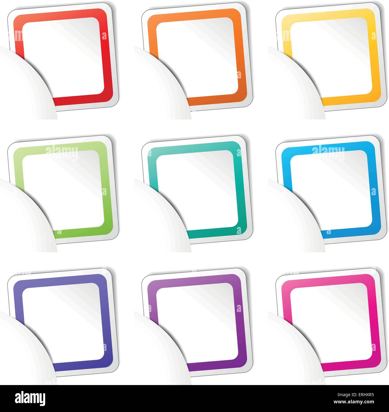 Vector illustration of set of colorful icons on white background Stock ...