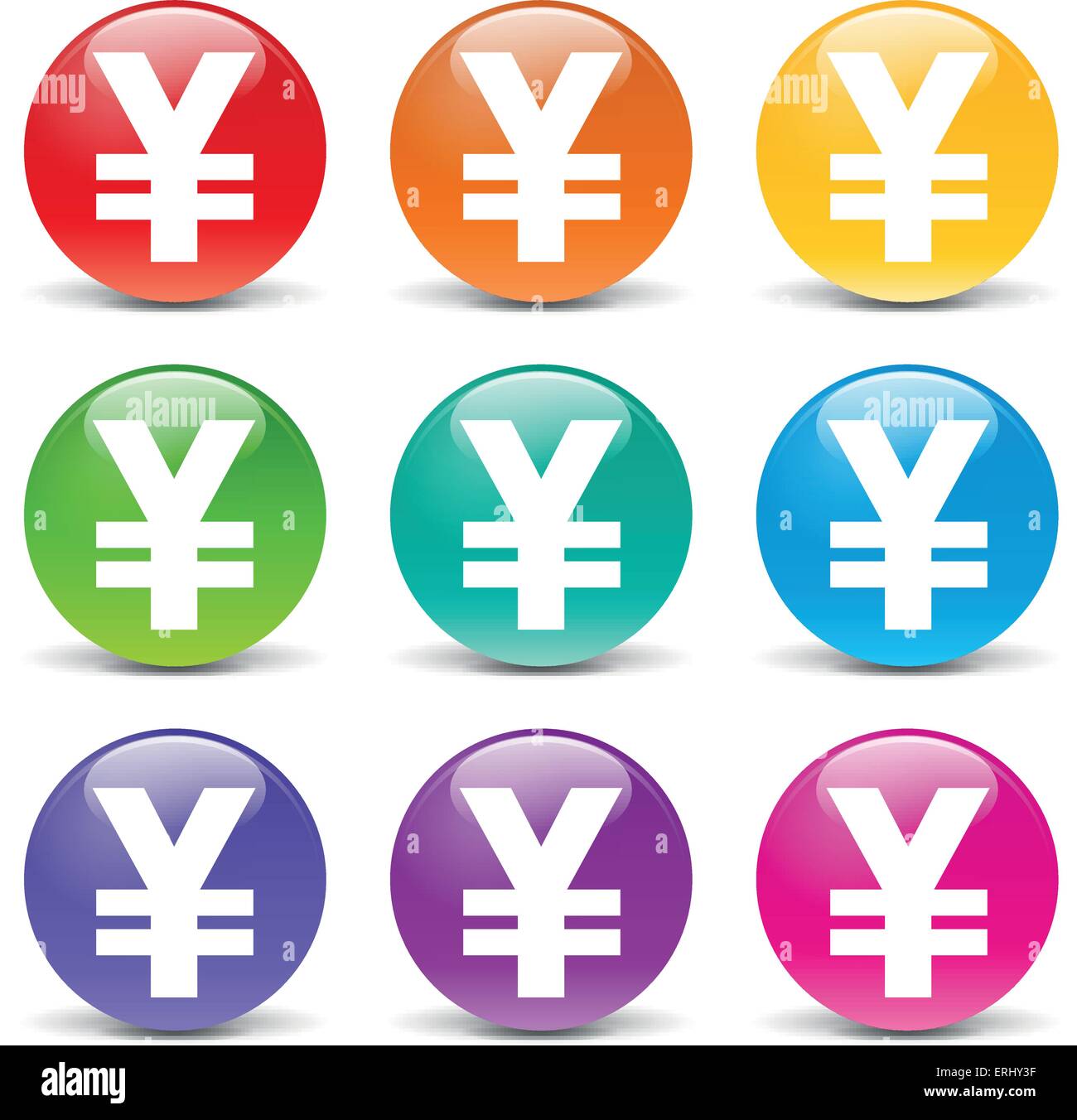 Vector illustration of yen icons on white background Stock Vector Image ...