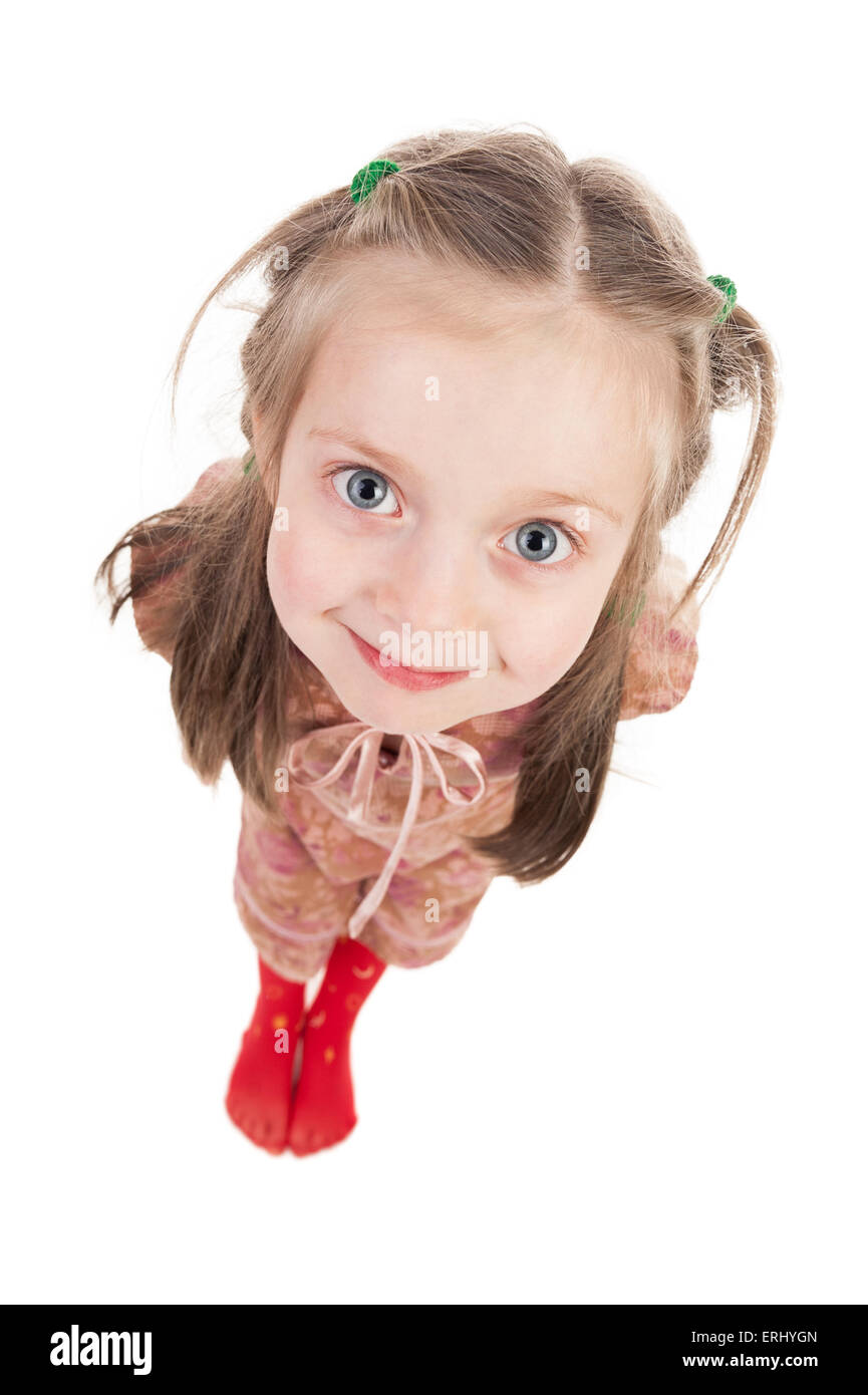 Smiling girl face brown Cut Out Stock Images & Pictures - Alamy